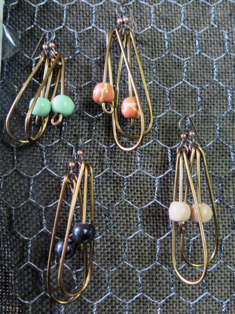 Teardrop Bead Charm Earrings - Namibia Craft Shop