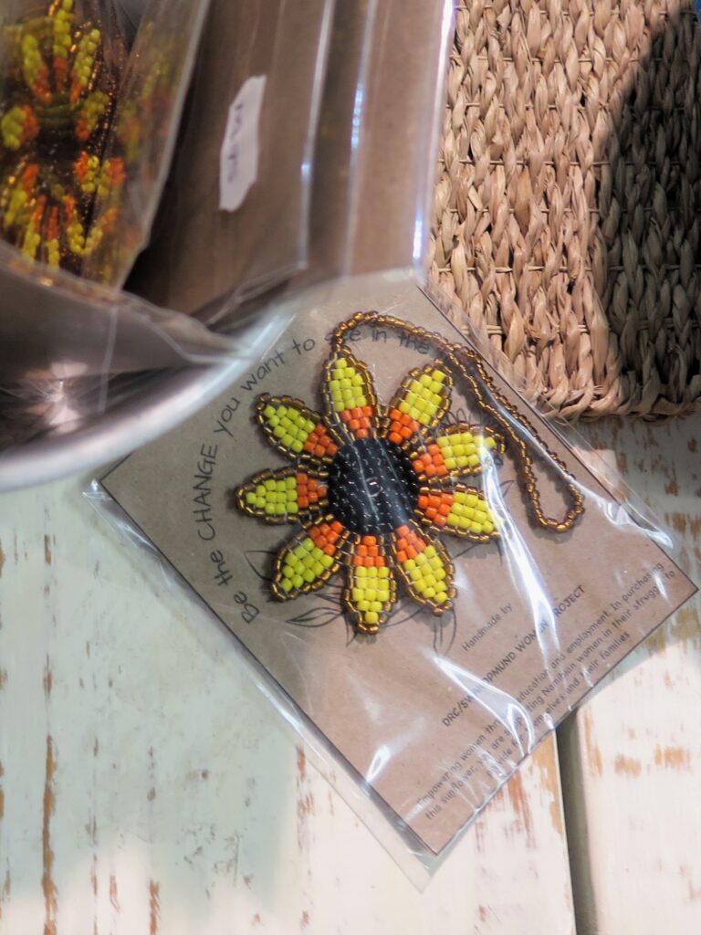 Beaded Sunflower Ornament - Namibia Craft Shop